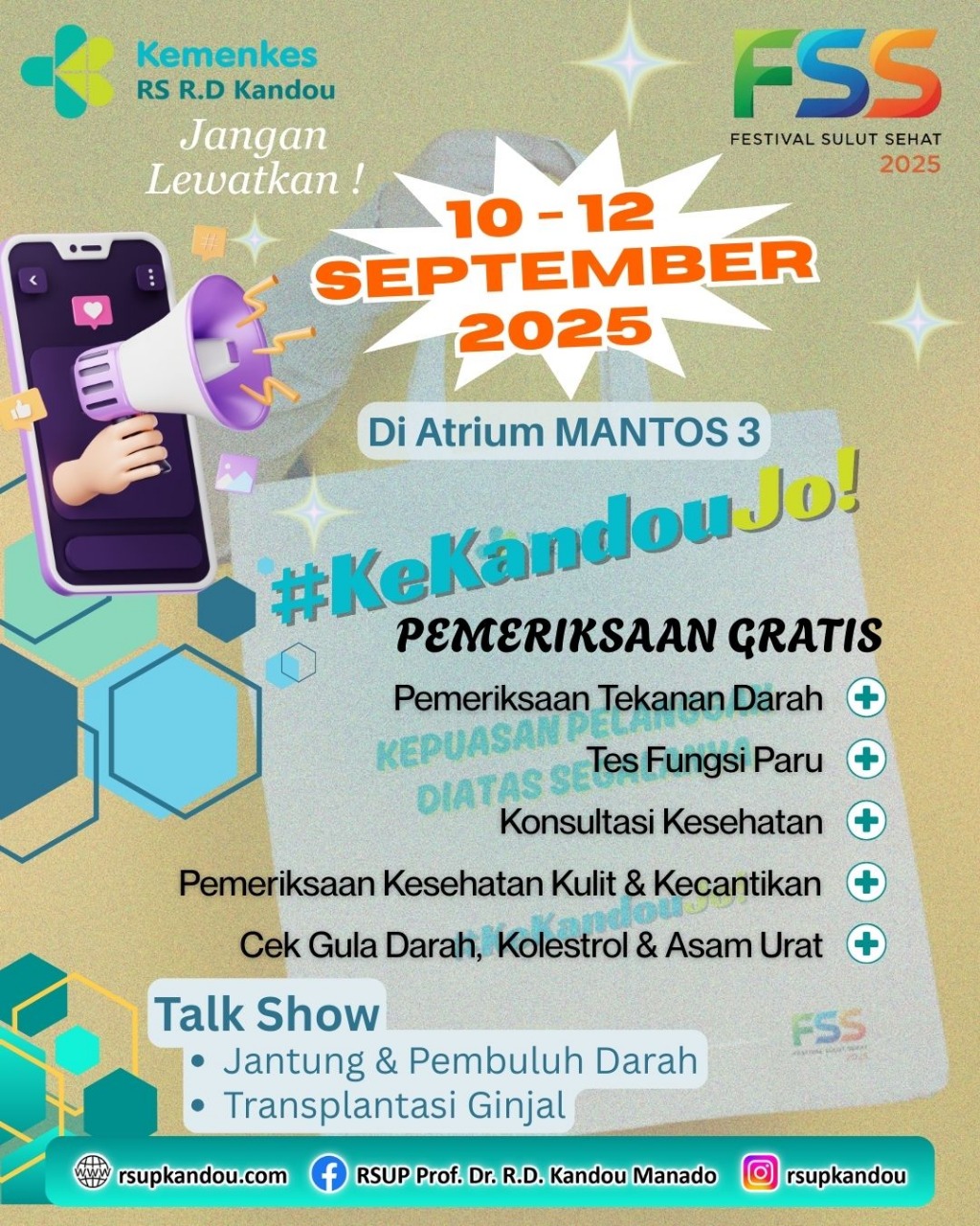 Kunjungilah Stand RSUP Kandou Manado di Festival Sulut Sehat, Ajak Ayo ...